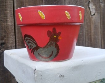 Chicken flower pots | Etsy