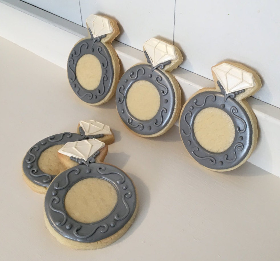 Engagement Wedding Ring Cookies 1 Dozen