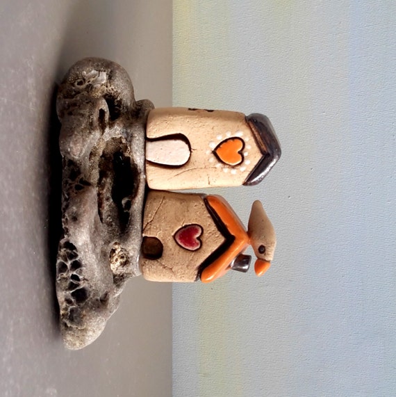 Small village ceramic houses Little sculpture of by ednapio