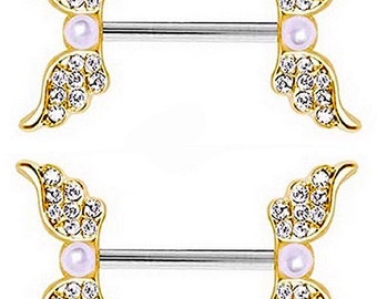 Gold angel wing ring | Etsy