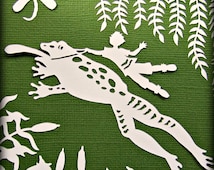 Unique frog paper cut related items | Etsy