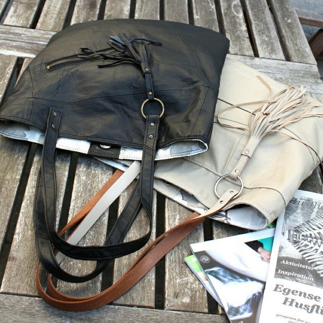 Unique handmade bags made of repurposed leather. by byBessert
