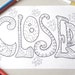 open closed signs shop store office adult coloring colouring