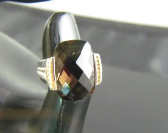 Items similar to Root Beer Colored Smoky Quartz Checkerboard Cut Coin ...