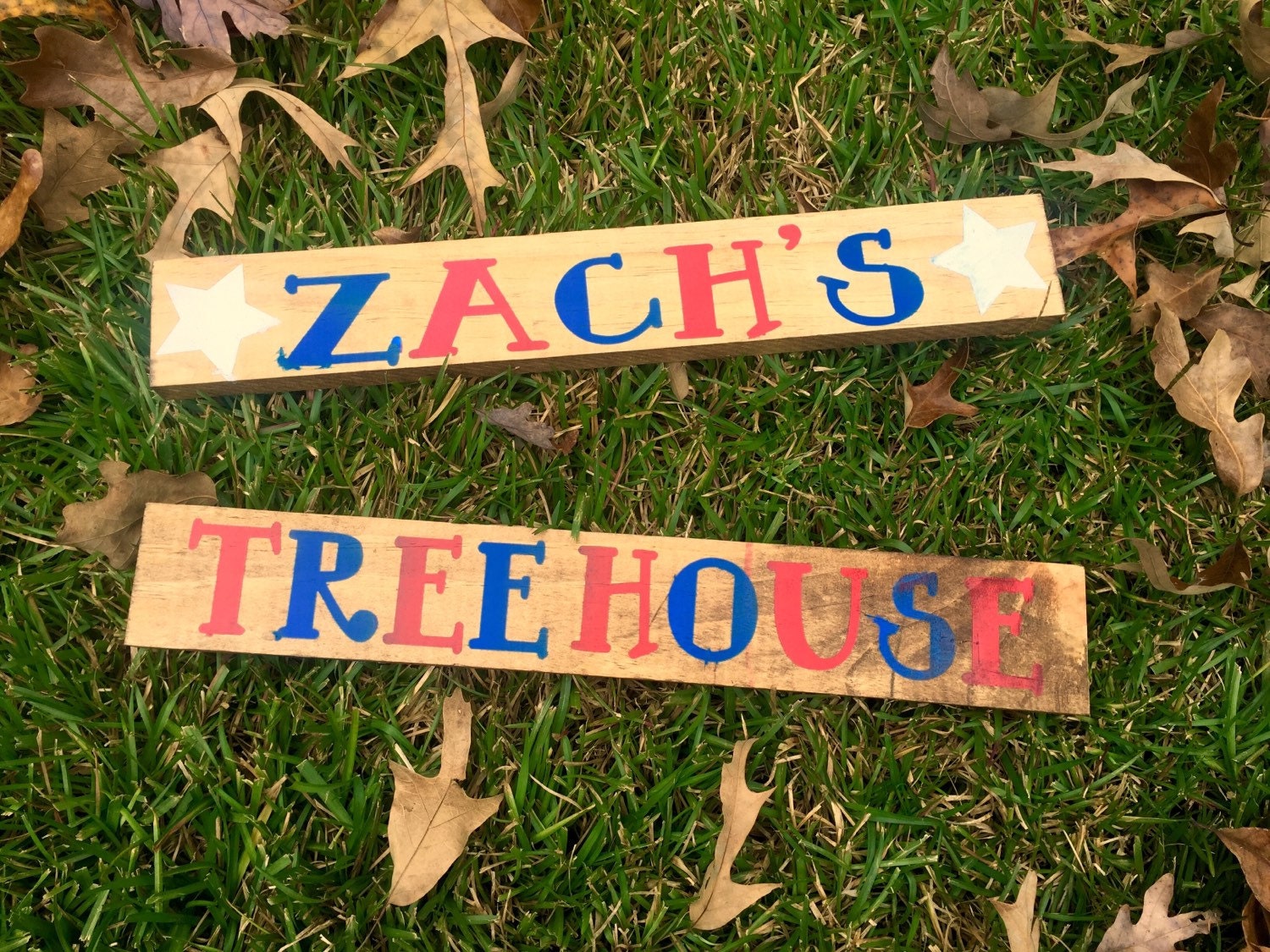 Treehouse Clubhouse Sign Solid Wood Custom Colors Kid Play