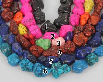 Approx 12pcs strand Large Dark Red Turquoise by amazingbead