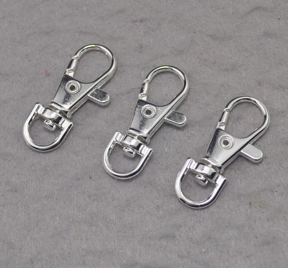 100pcs Large Silver Keychain Clasps-keychain connector Metal