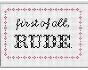 Rude cross stitch | Etsy
