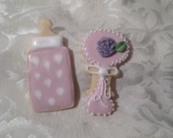 Unique baby rattle cookies related items | Etsy