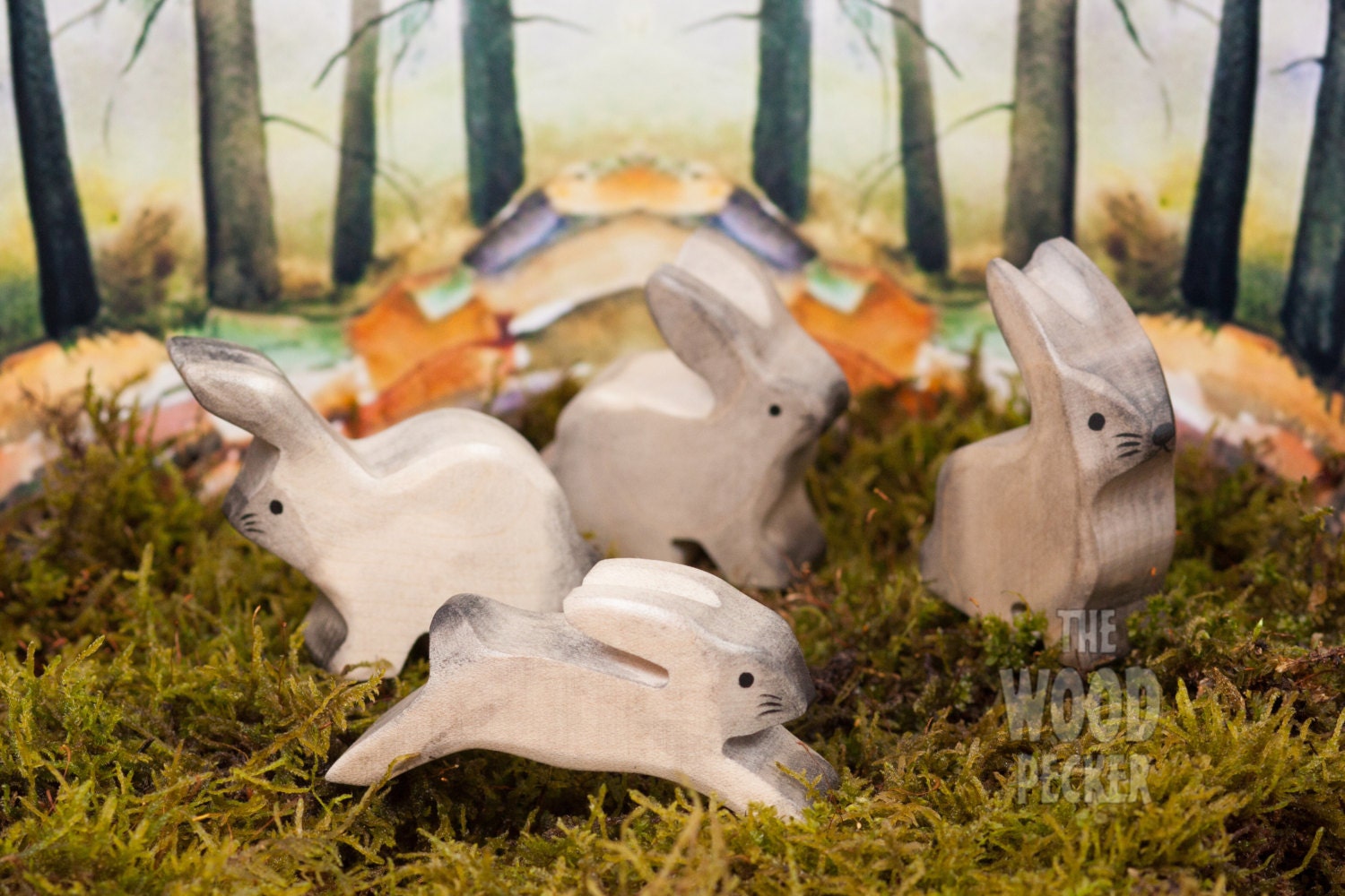 Wooden Bunny wooden toys Wooden Rabbit Eco-friendly Wooden
