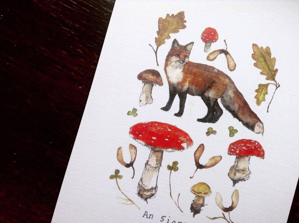 Woodland Series: Irish Red Fox A6 Illustration by LambLittleShop