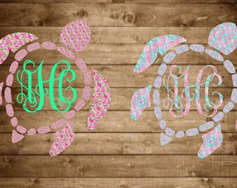Sea turtle monogram | Etsy