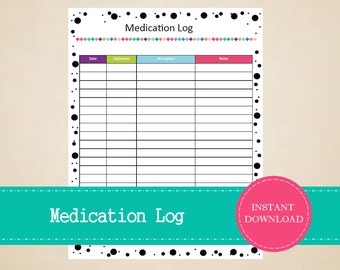 Medication log | Etsy