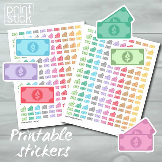 Money Stickers Printable Sticker Sheet Fits Erin Condren