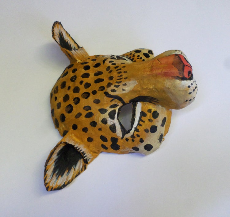 Jaguar Mask wild cat unique animal mask paper by ArtisanMasks
