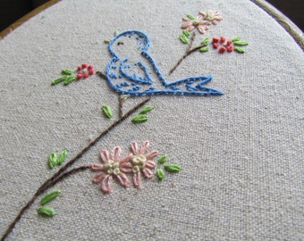 Bluebird embroidery | Etsy