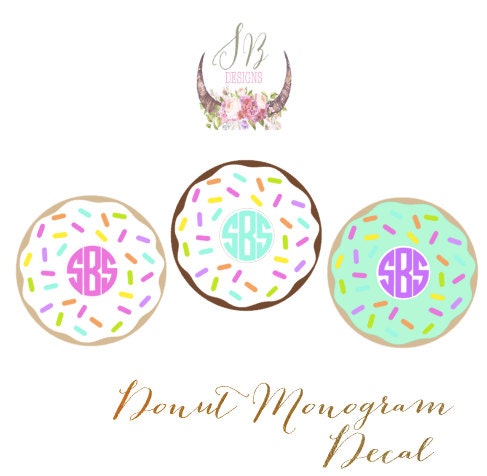 Donut Monogram Decal Sticker