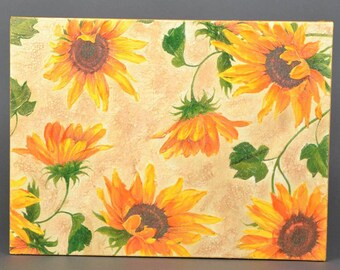 Unique sunflower decoupage related items | Etsy