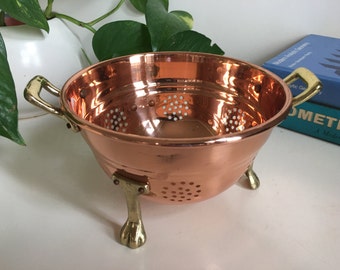 Items similar to Copper Antique mini Colander/ Strainer on Etsy