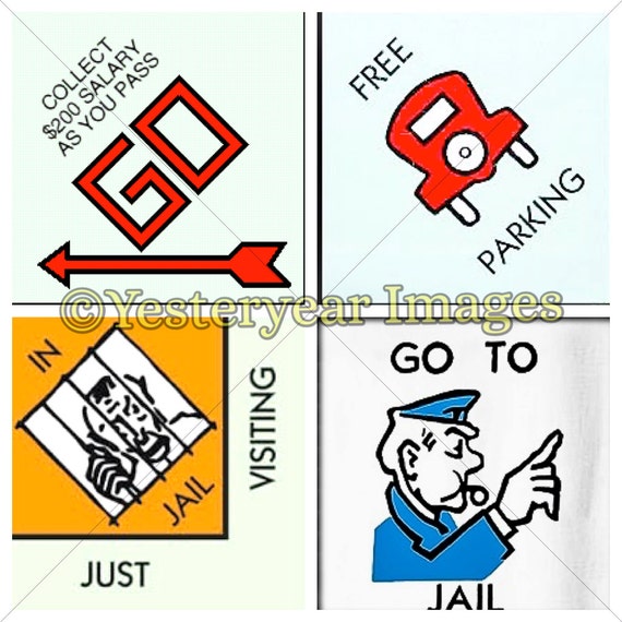 Vintage Monopoly FOUR SQUARES Printable by yesteryearimages