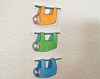 Unique sloth sticker related items | Etsy