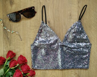 Sequin bra | Etsy
