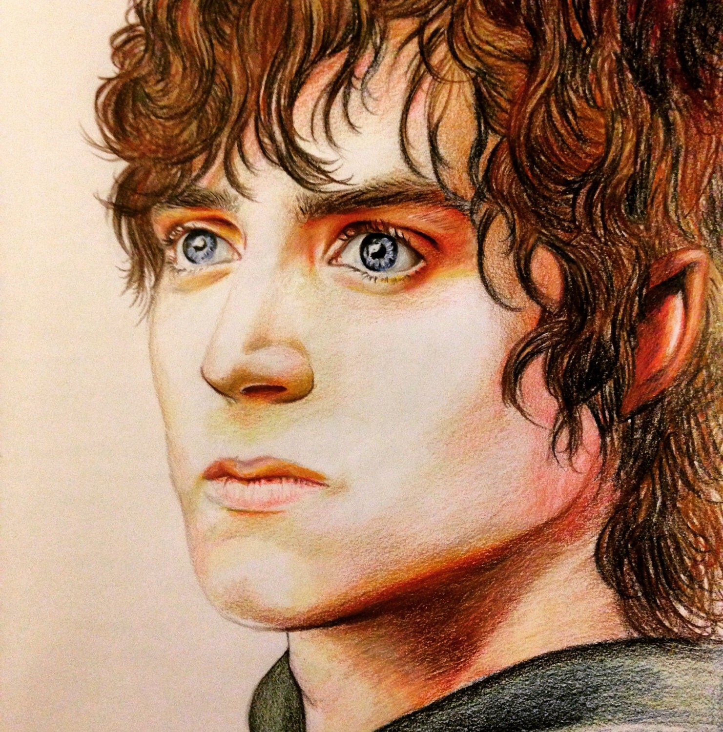 A3 Prismacolor Drawing Frodo Baggins AKA Elijah by MadsArtStudio