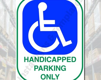 Handicapped sign | Etsy
