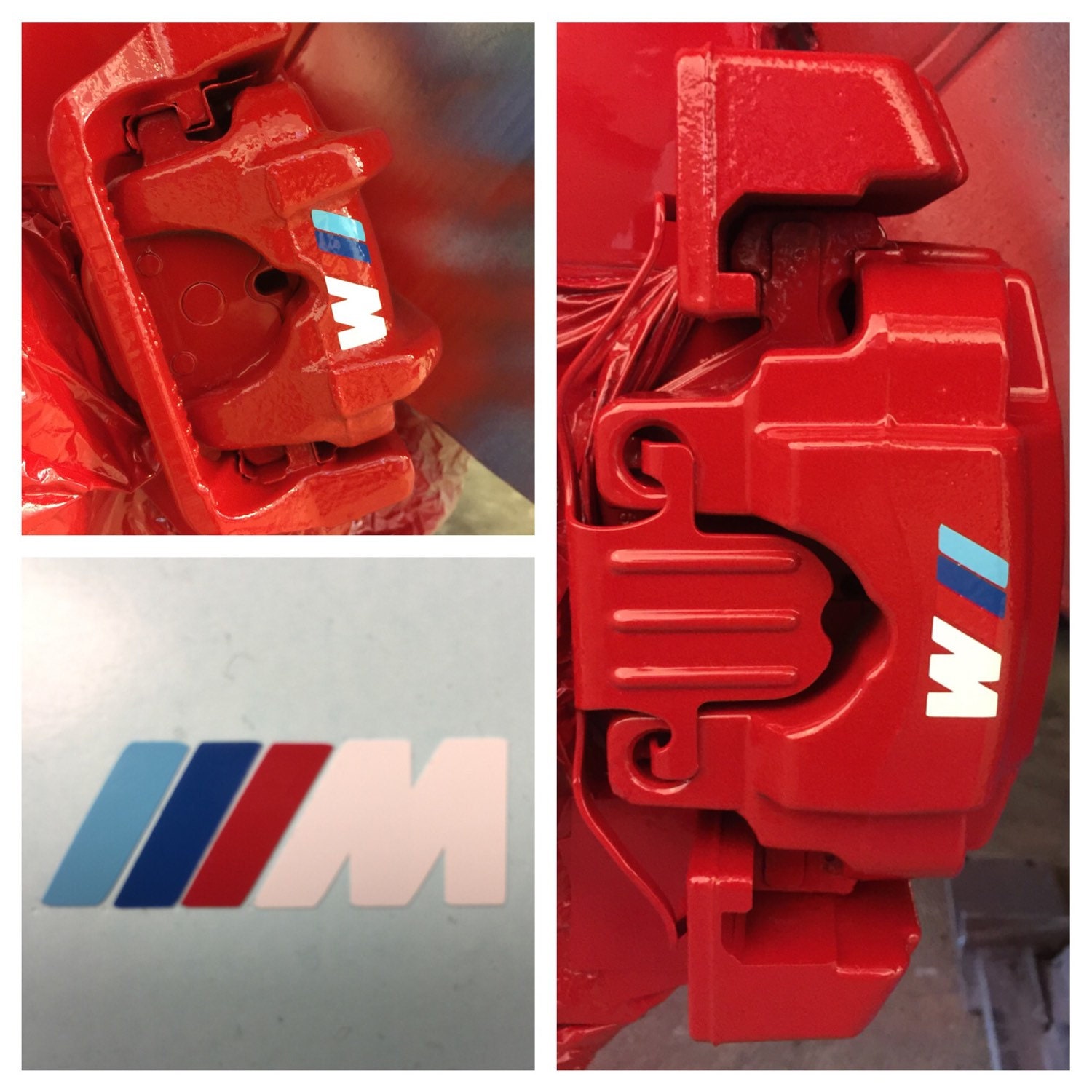 8pc BMW M Power Brake Caliper Vinyl Sticker Decal Logo wrap M3