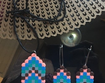 Unique perler bead necklace related items | Etsy