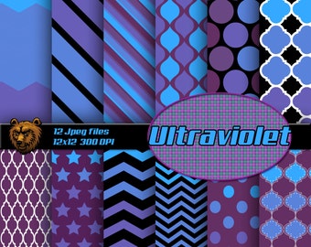 Purple Digital Paper Pack Printable Purple Patterns Digital