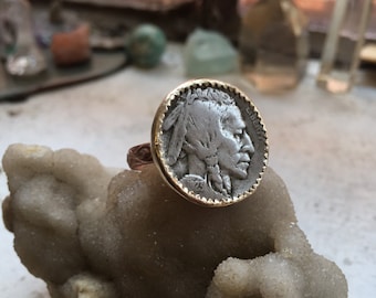 Buffalo nickel ring | Etsy