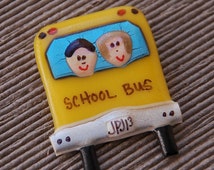 Christmas Sale School Bus Pin Yellow Just Plain Jane- Bus Driver Gift ...
