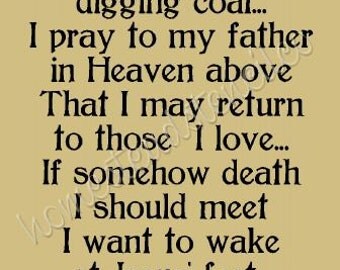 Coal miner prayer | Etsy