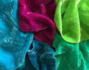 Hand Dyed Silk Velvet valentine velvet