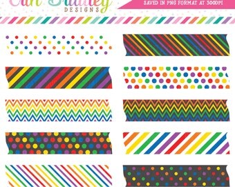 Pink & Aqua Blue Digital Washi Tape Clipart by ErinBradleyDesigns