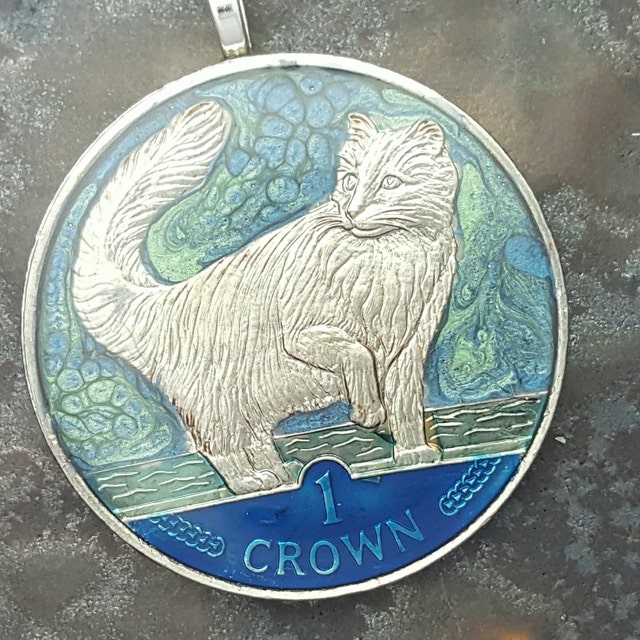 Coin Jewelry Hand Painted by AnimalCoin on Etsy