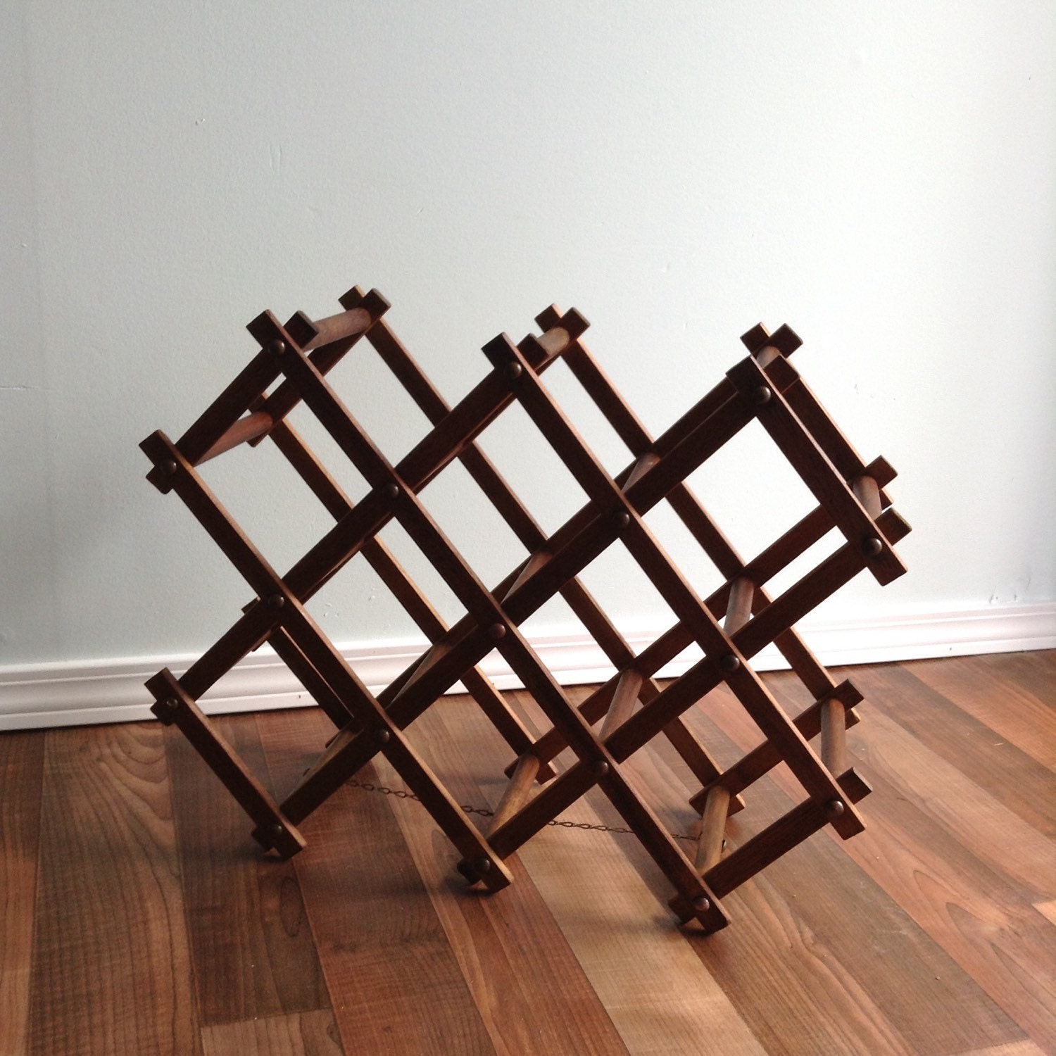 Wine Rack Vintage Accordion Style 8 Bottle Wine Rack Dark