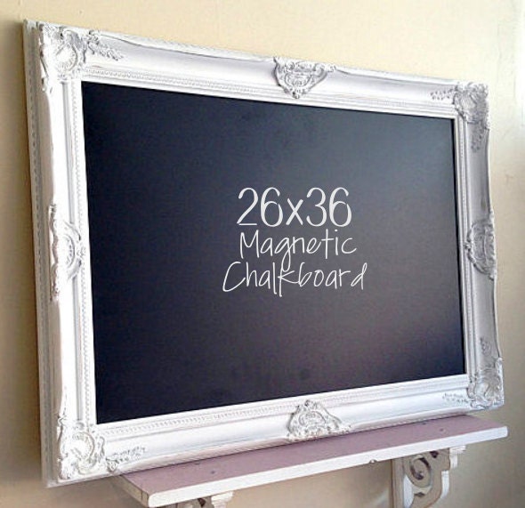 WHITE Framed Chalkboard Narrow Kitchen Chalkboard French