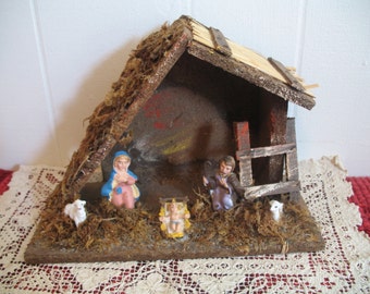 Items similar to Handmade Wooden Christmas Nativity, Manger, Stable ...