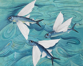 Items similar to Japanese flying fish on Etsy