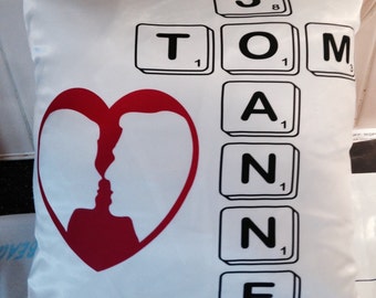 Unique scrabble pillows related items | Etsy