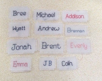 Embroidered name tag | Etsy