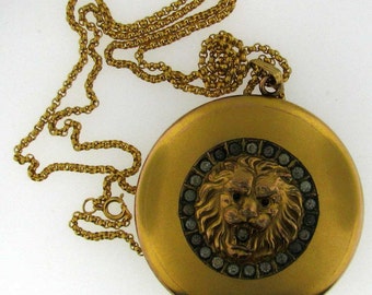 Lion locket | Etsy