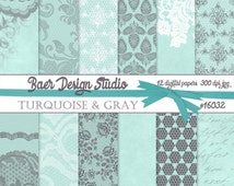Popular items for turquoise and grey on Etsy