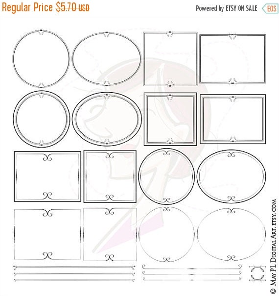 SALE Digital Label Tag Frames Clip Art Basic Frame COMMERCIAL USE Text ...