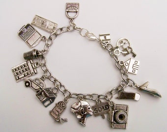 Alien Charm Bracelet UFO Bracelet Alien by InspiredDesignsByRob