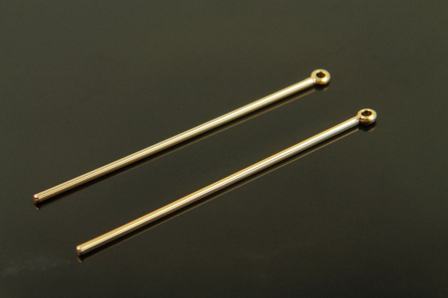 Thin stick S89-G4 4 pcs 42x1mm 0.95mm hole 16K gold