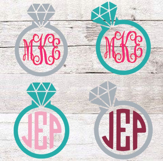 Engagement Ring Monogram Diamond Ring Decal Ring Decal