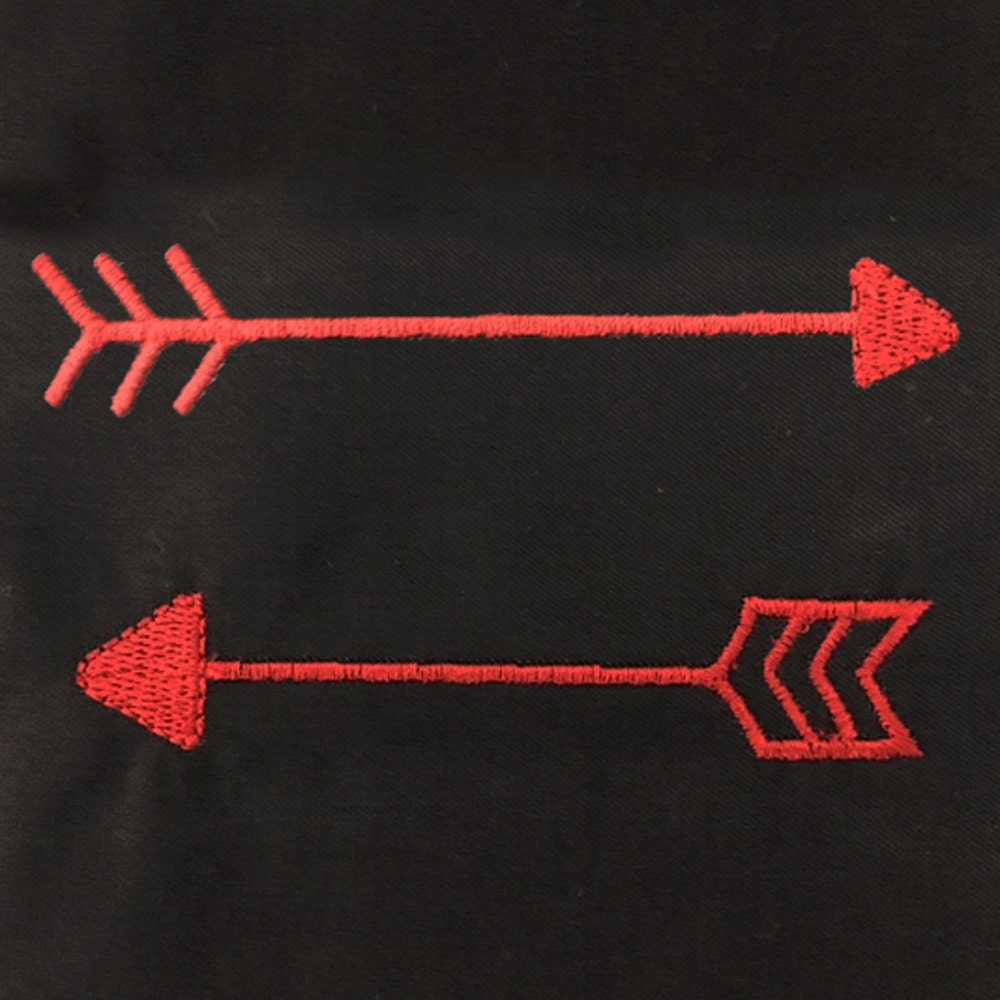 Small whimsical arrow machine embroidery designs. These two